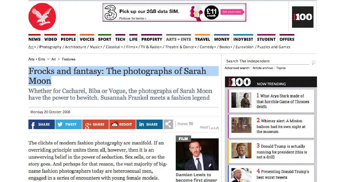 Frocks and fantasy: The photographs of Sarah Moon | Michael Hoppen Gallery